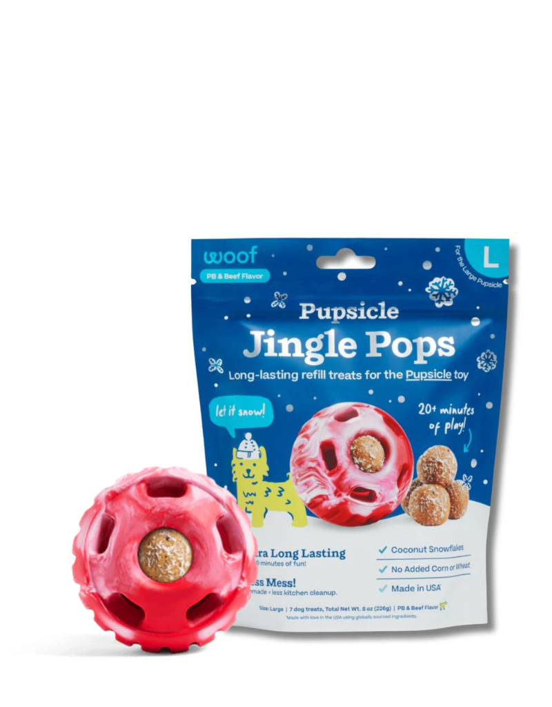 Woof Holiday Pupsicle Toy + Jingle Pops Treat Bundle