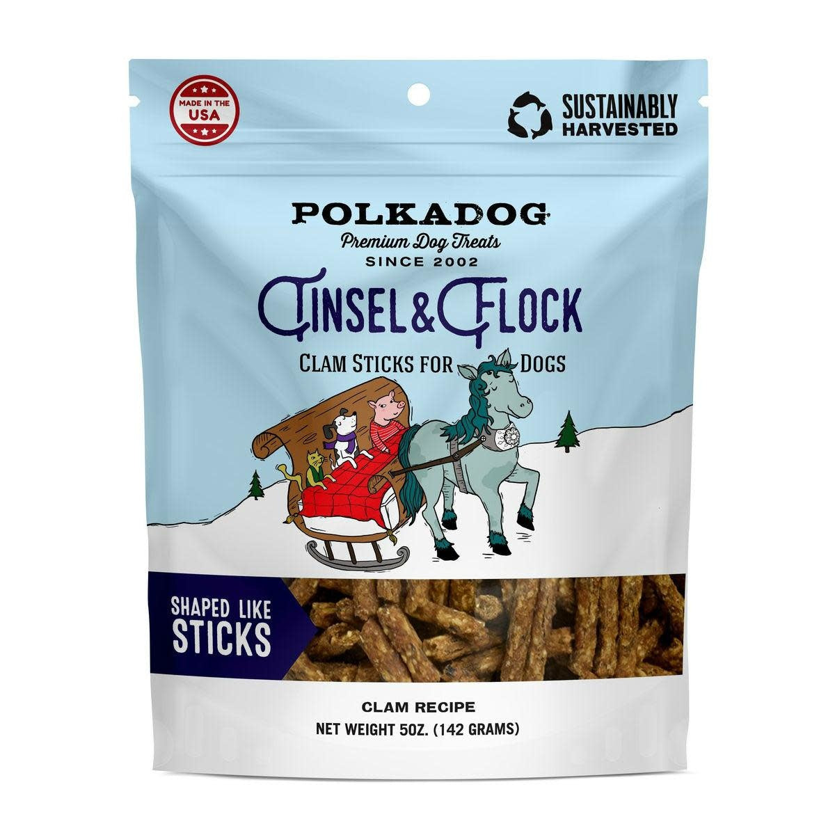POLKA DOG Holiday Tinsel & Flock Pouch 5oz